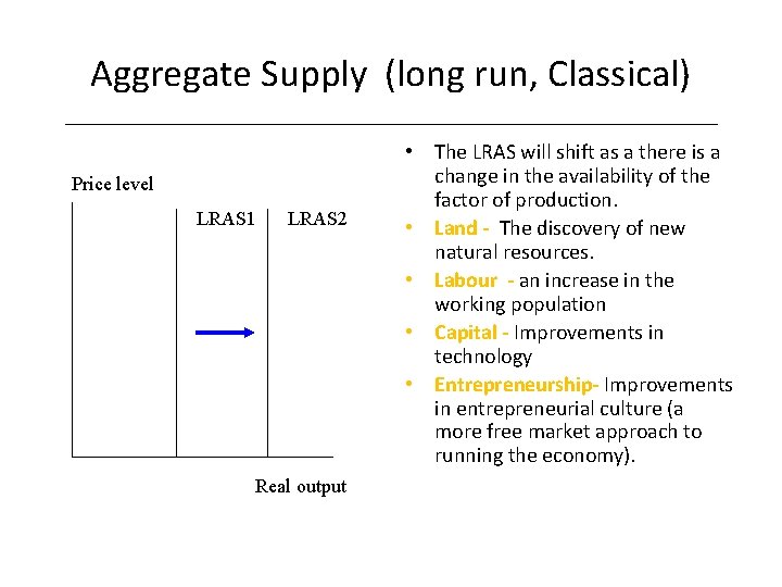 Long run aggregate Supply Learning objectives To be