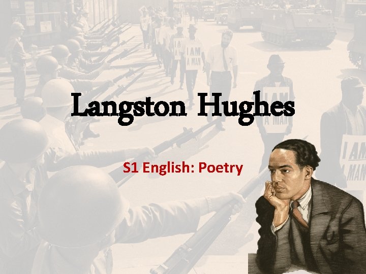 Langston Hughes S 1 English Poetry Learning Aims