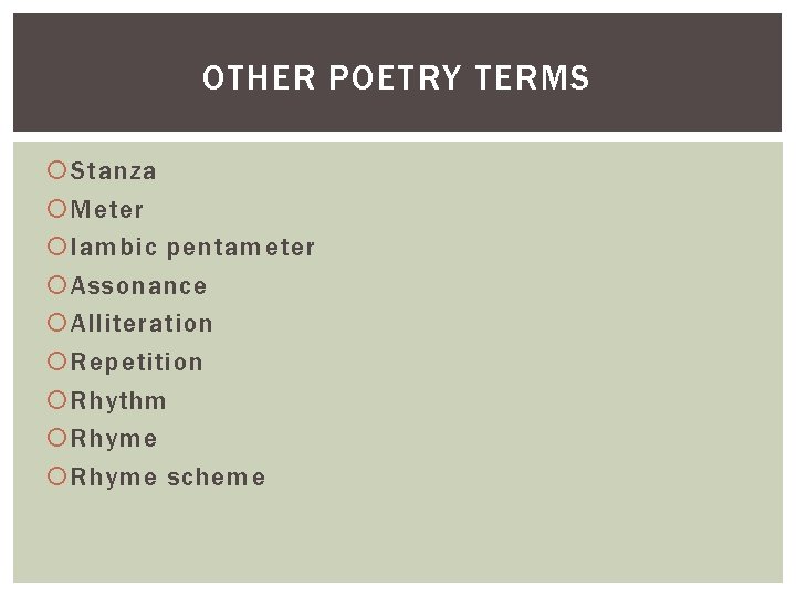 INTRODUCTION TO POETRY POETRY a literary work in