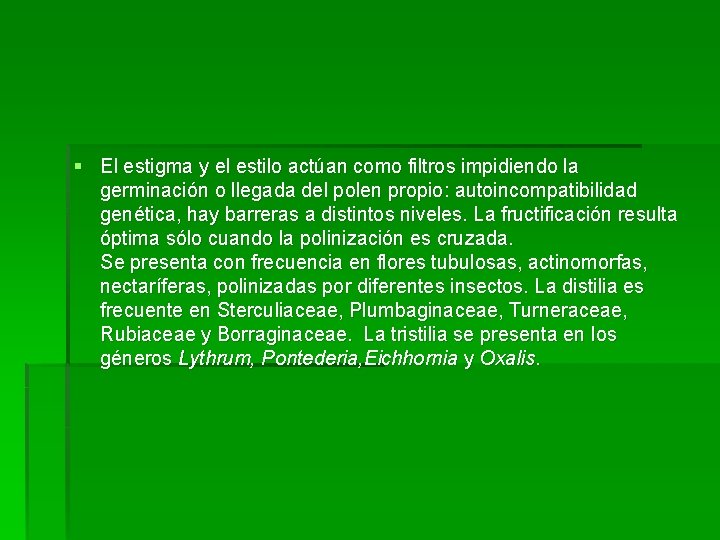 GENETICA Y MEJORA VEGETAL BIOLOGIA REPRODUCTIVA Y FLORAL