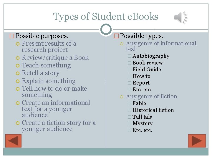 Types of e Books and Applying UDL to