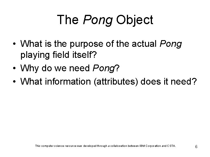 Lesson 1 Introduction to Pong This computer science