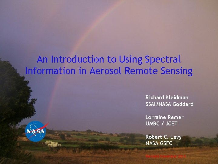 An Introduction to Using Spectral Information in Aerosol