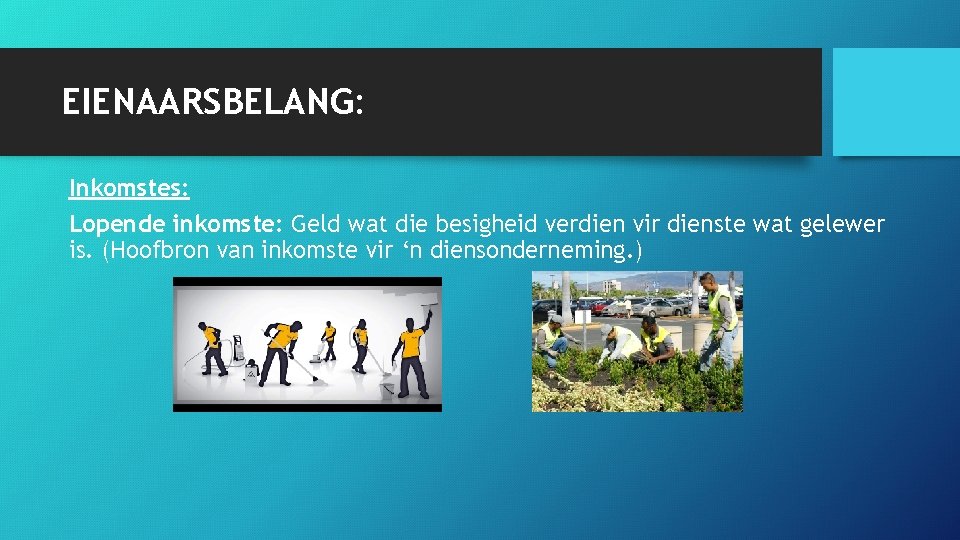 GRAAD 8 Rekeningkundige begrippe Alleenhandelaar n Vorm van