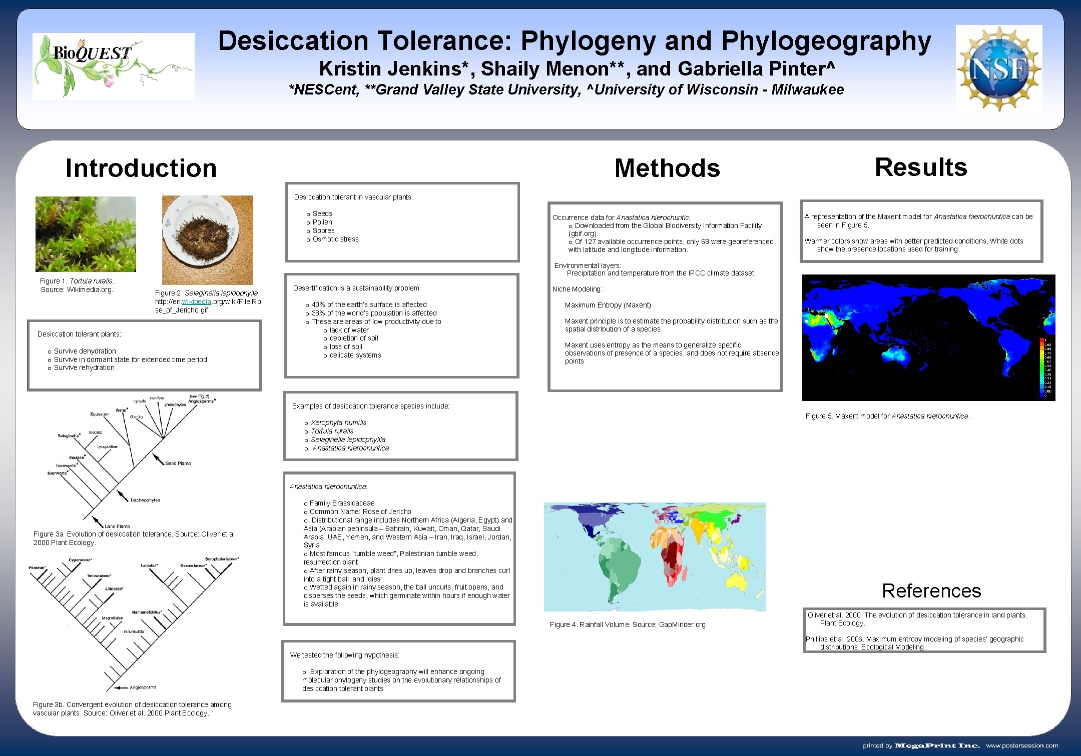 Desiccation Tolerance Phylogeny and Phylogeography Kristin Jenkins Shaily