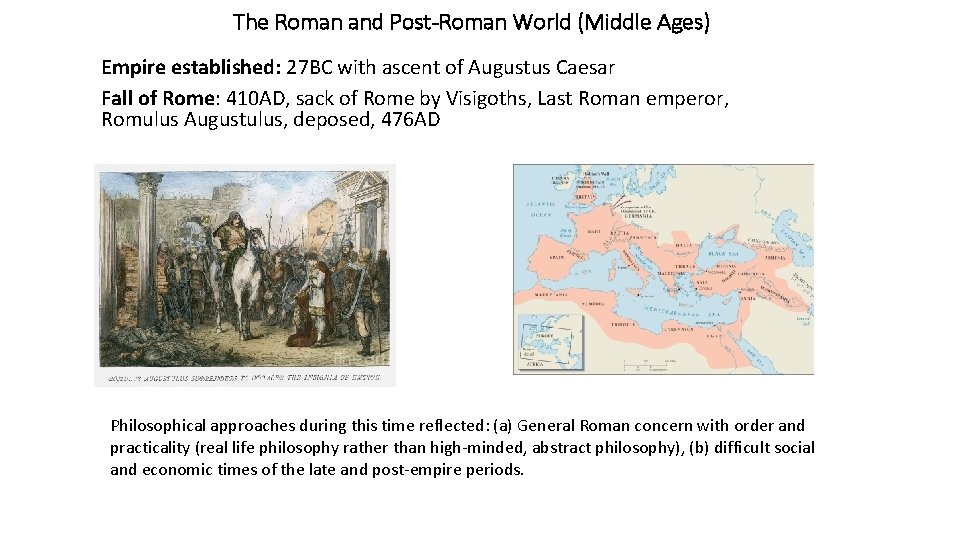 The Roman and PostRoman World Middle Ages Empire