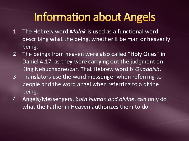 Spiritual Beings of the Bible An Application of