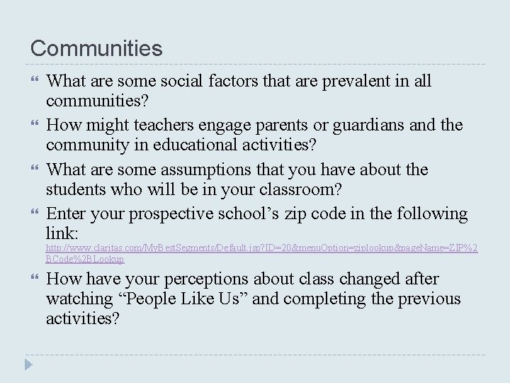 Diversity and Cultural Differences Social Class and Poverty