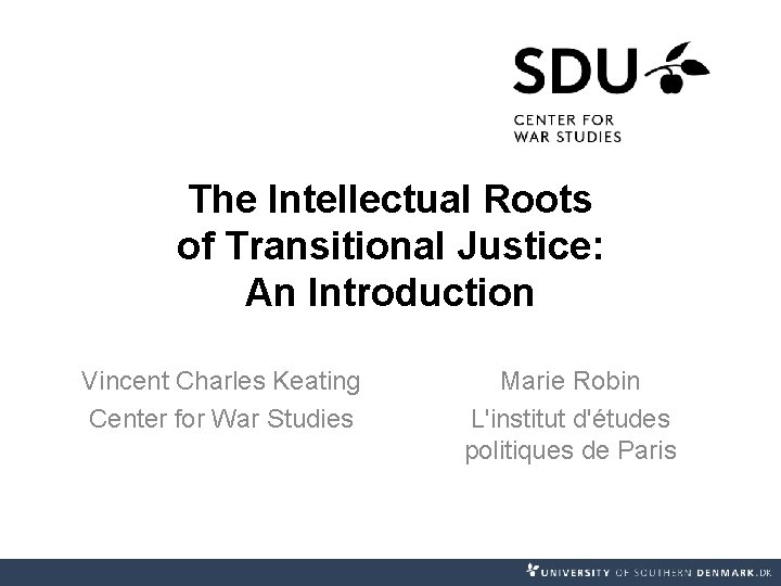 The Intellectual Roots of Transitional Justice An Introduction