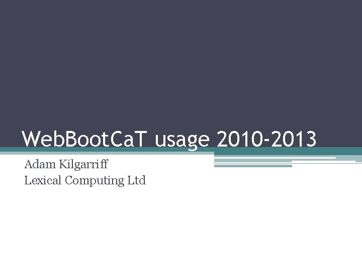 Web Boot Ca T usage 2010 2013 Adam