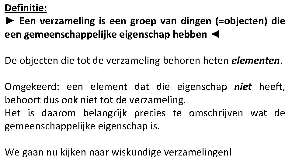 Meetkunde Verzamelingen Klas 8 Dag 1 Voorbeeld 1