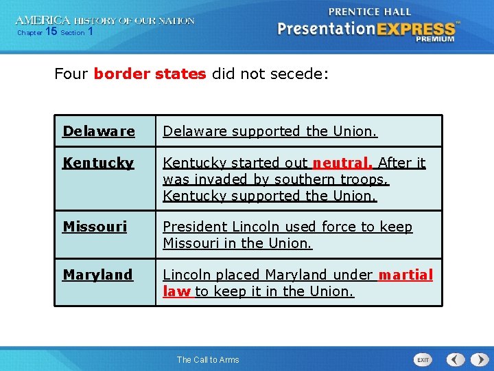 Chapter 15 Section 1 Objectives Identify the states