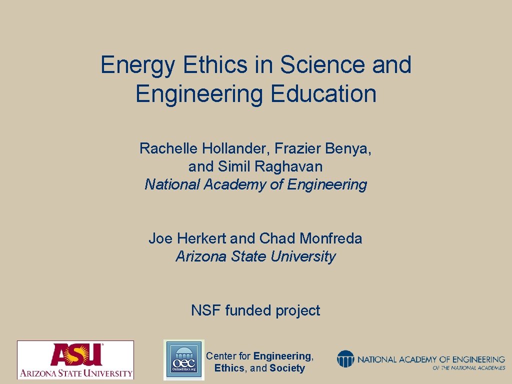 Energy Ethics in Science and Engineering Education Rachelle