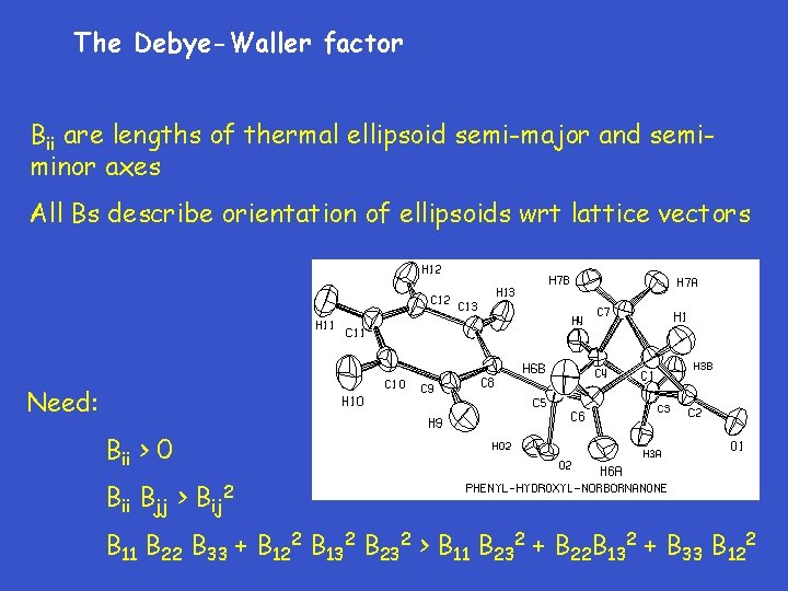 The DebyeWaller factor Start w structure factor Fhkl