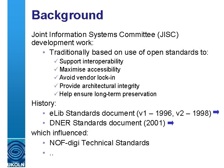 A Standards Framework For Digital Library Programmes 21