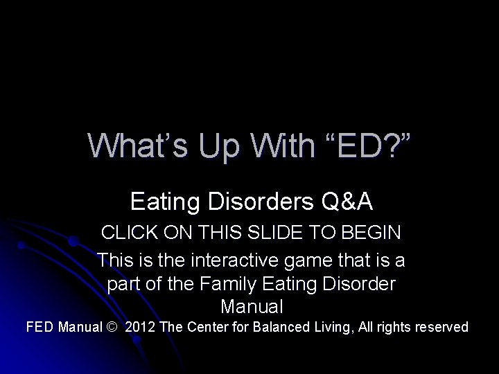 Whats Up With ED Eating Disorders QA CLICK