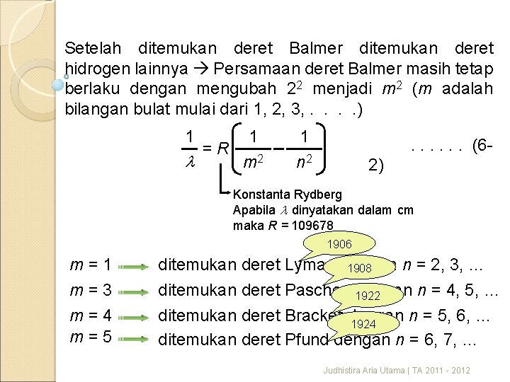 SPEKTROSKOPI BINTANG I Teori Dasar Spektroskopi Pembentukan Spektrum