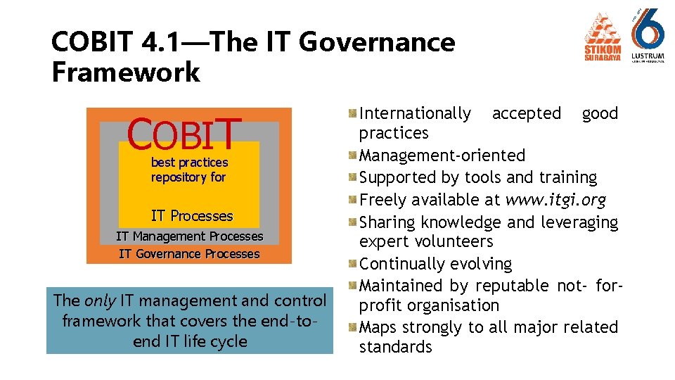 BIS TI NIS ITG using COBIT Successful organisations