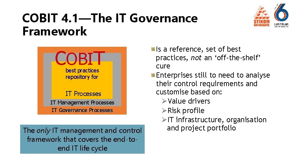 BIS TI NIS ITG using COBIT Successful organisations