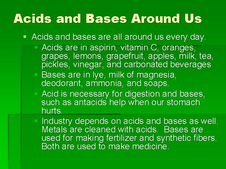 Chapter 9 Acids and Bases Vocabulary Acida hydrogen