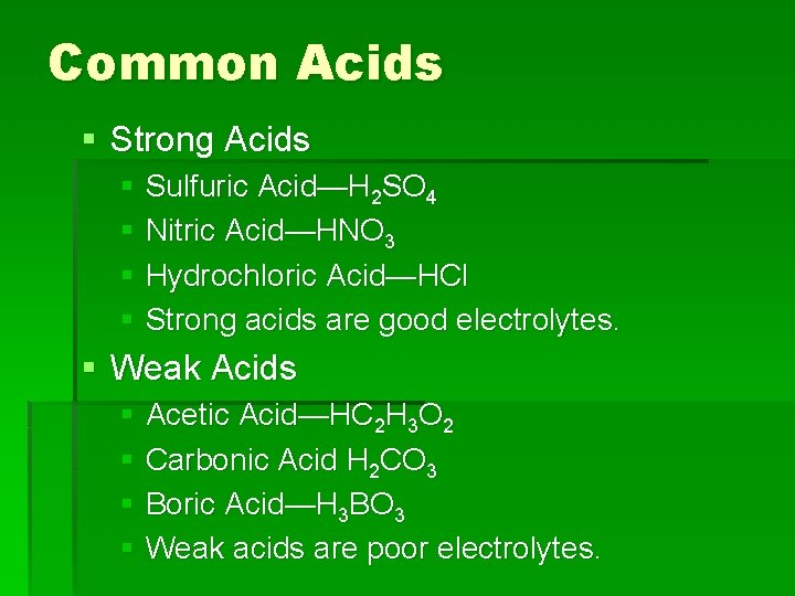 Chapter 9 Acids and Bases Vocabulary Acida hydrogen