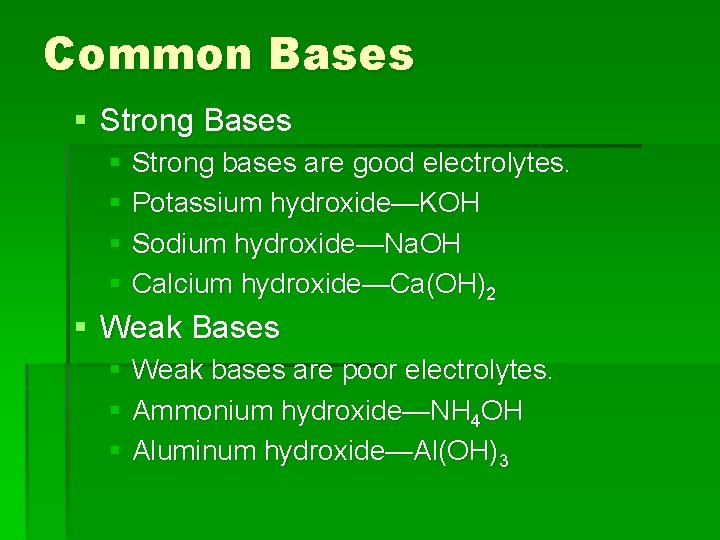 Chapter 9 Acids and Bases Vocabulary Acida hydrogen
