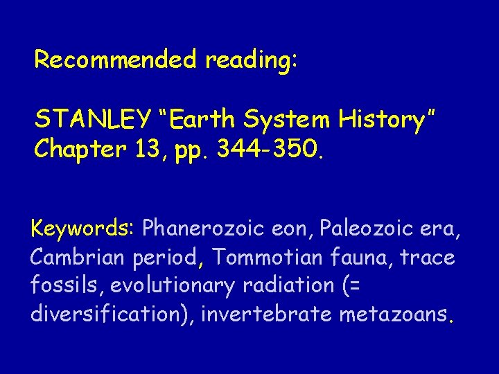 The Early Paleozoic World the Cambrian explosion of