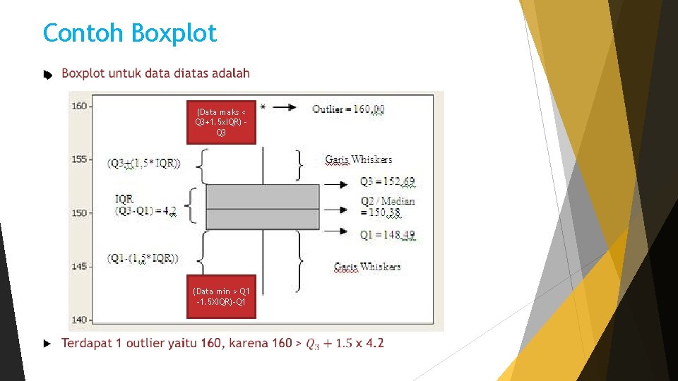 Ukuran penyebaran Measures of Dispersion Kita mempunyai distribusi