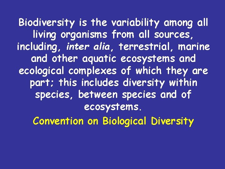 Biodiversity I meaning and measurement Bio 415615 Questions