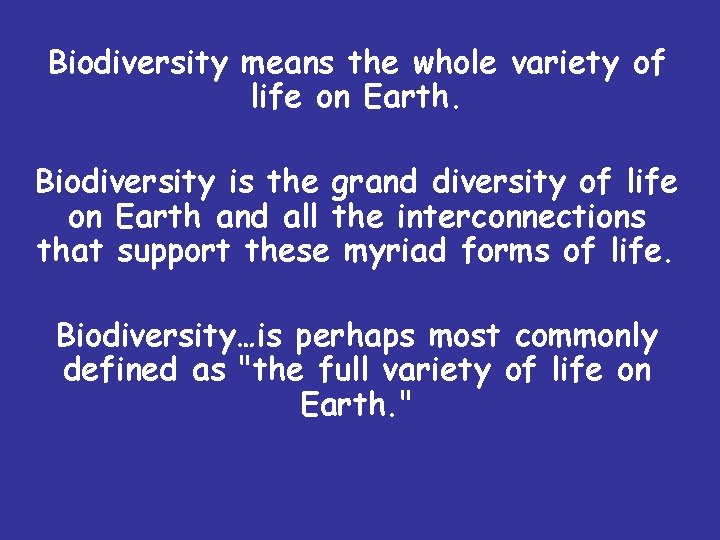 Biodiversity I meaning and measurement Bio 415615 Questions