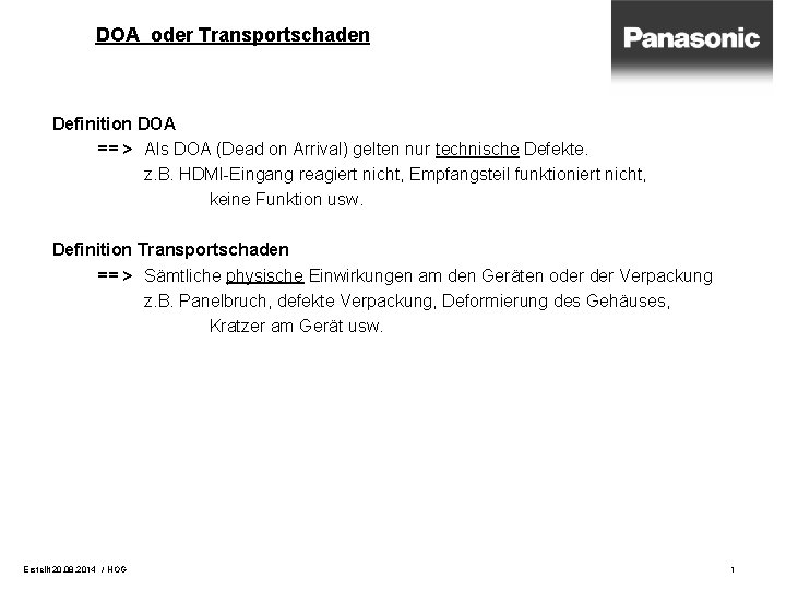 DOA oder Transportschaden Definition DOA Als DOA Dead