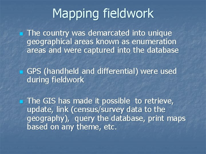 CENSUS MAPPING WITH GIS IN NAMIBIA BY Mrs