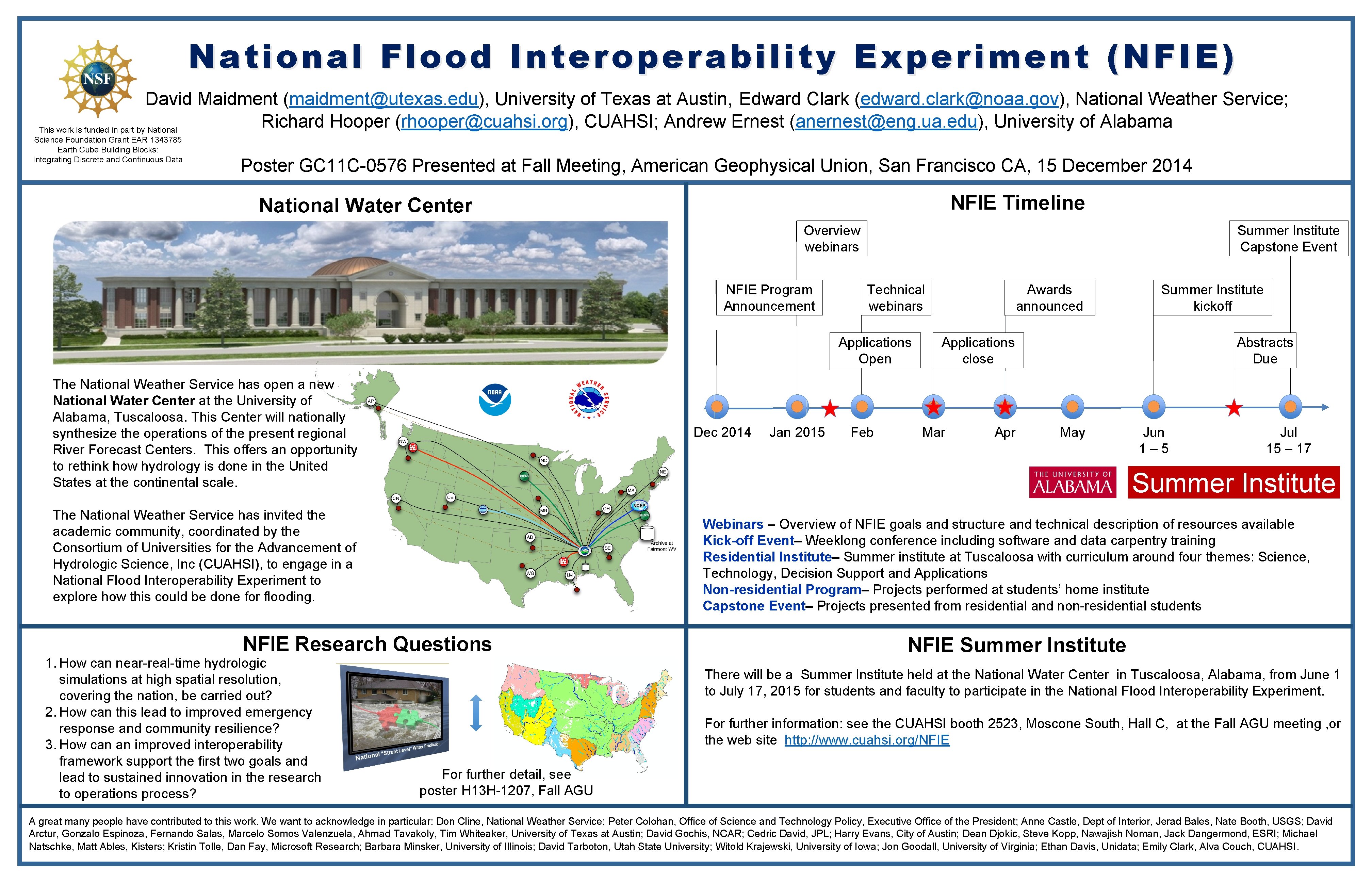 National Flood Interoperability Experiment NFIE David Maidment ...