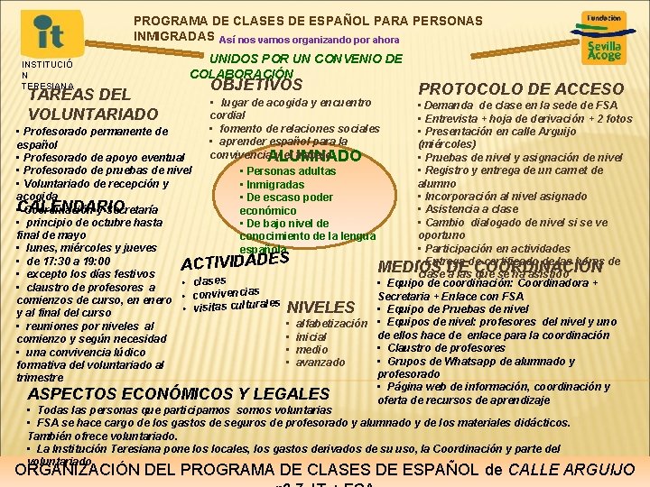 PROGRAMA DE CLASES DE ESPAOL PARA PERSONAS INMIGRADAS