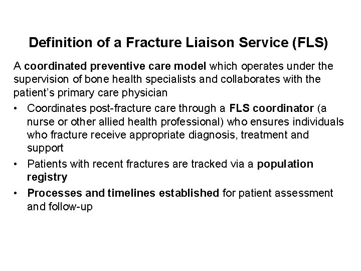 Fracture Prevention Program Business Plan Human Impact of