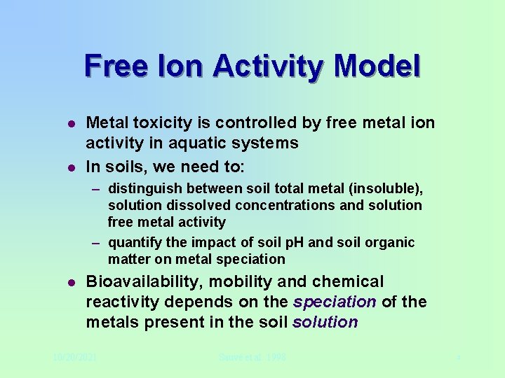 Derivation of Soil Quality Criteria Based on Chemical