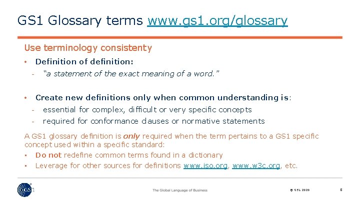 Best practice for drafting GS 1 standards Tips