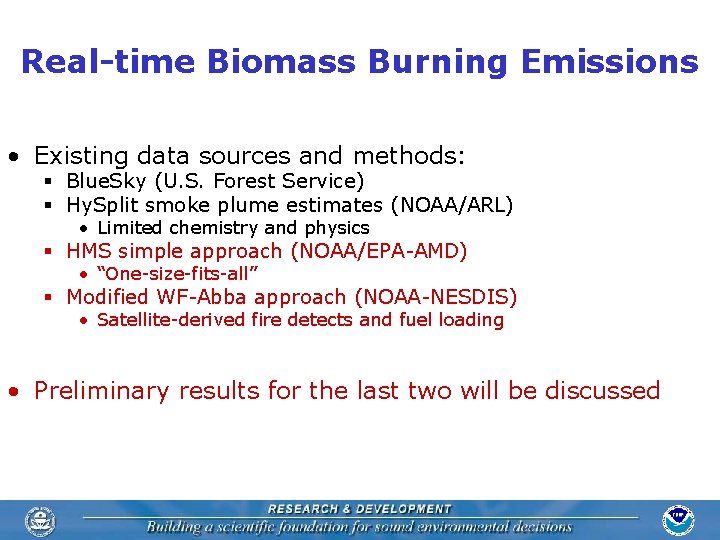 Developing Emission Inventories for Biomass Burning for Realtime