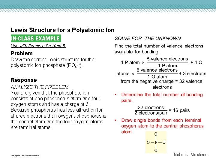 Section 3 Molecular Structures Structural formulas show the