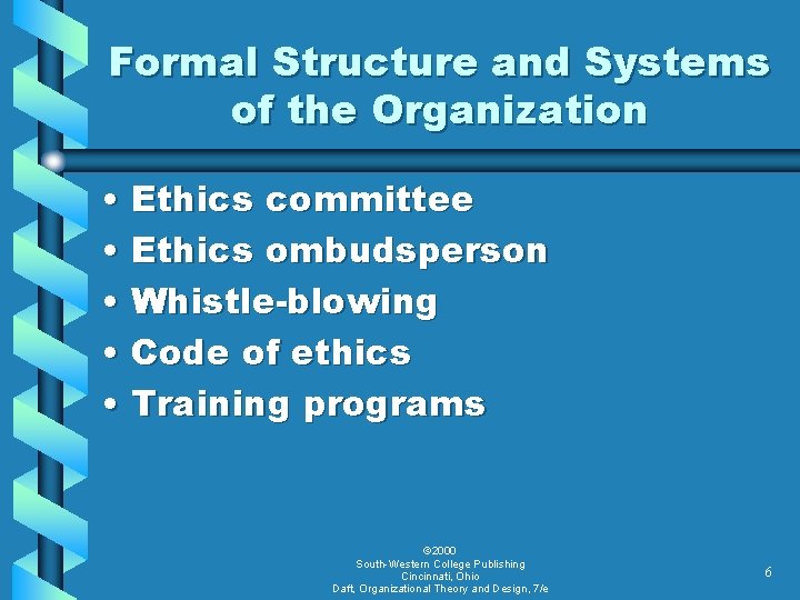 Chapter Nine Organizational Culture and Ethical Values 2000
