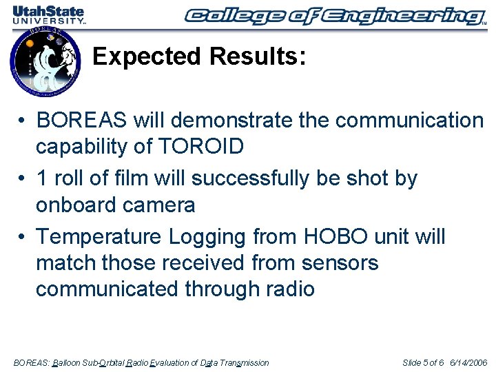 Introduction BOREAS Balloon SubOrbital Radio Evaluation of Data