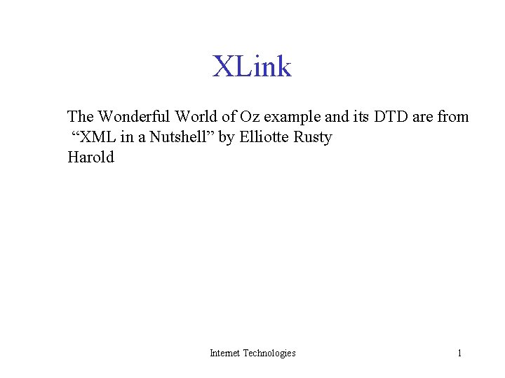 XLink The Wonderful World of Oz example and