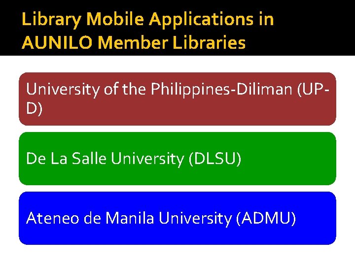 Mobile Technologies in Philippine Libraries a Country Report