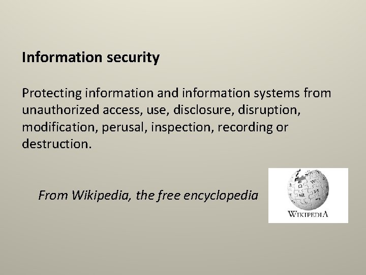 Information Security Awareness Training Information security Protecting ...