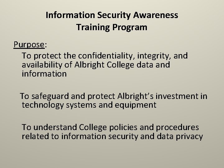 Information Security Awareness Training Information security Protecting ...