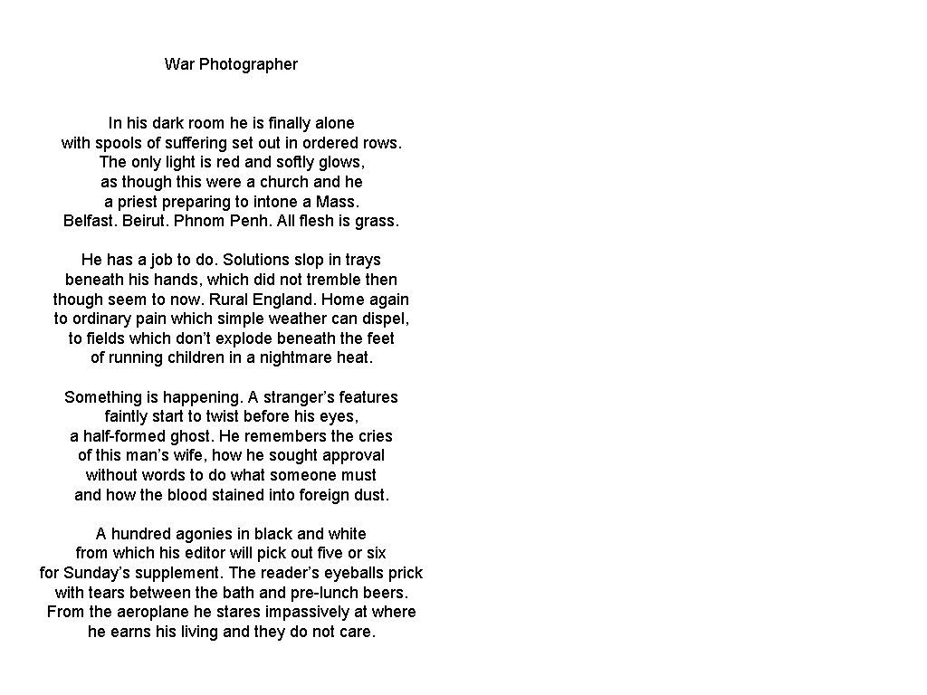 Revision of Anthology poetry power and conflict cluster