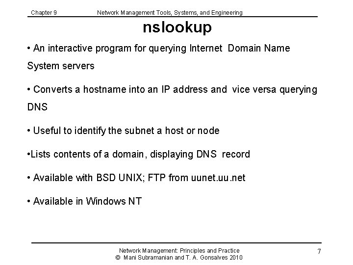 Chapter 9 Network Management Tools Systems and Engineering
