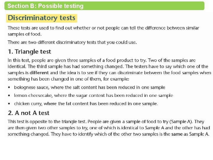 Learning Objectives SECTION B INVESTIGATION 15 Carry out