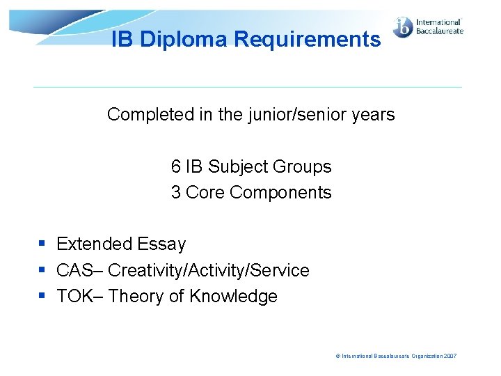 Diploma Programme The unique benefits of the DP