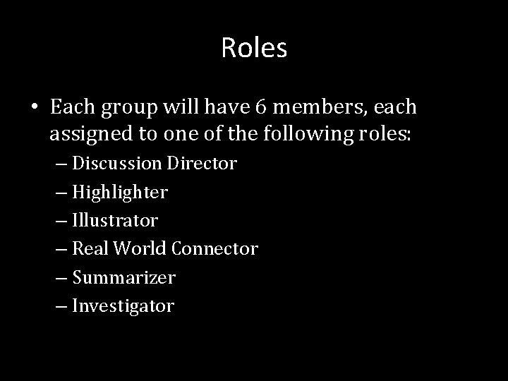 Literature Circles Purpose Roles and Procedures What are